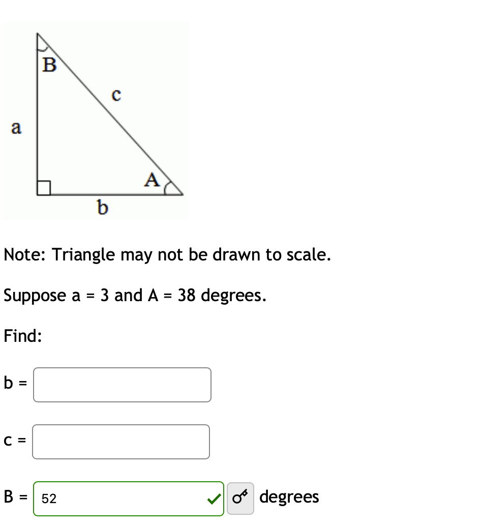 Solved Note: Triangle may not be drawn to scale. Suppose a=3 | Chegg.com