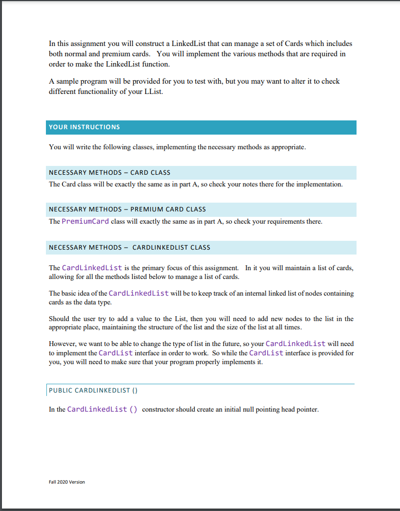 CS145 – PROGRAMMING ASSIGNMENT #5 PART B CARD LINKED | Chegg.com