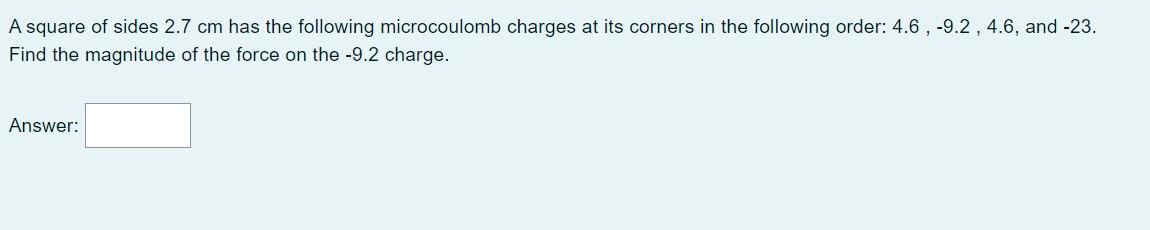 Solved A square of sides 2.7 cm has the following | Chegg.com