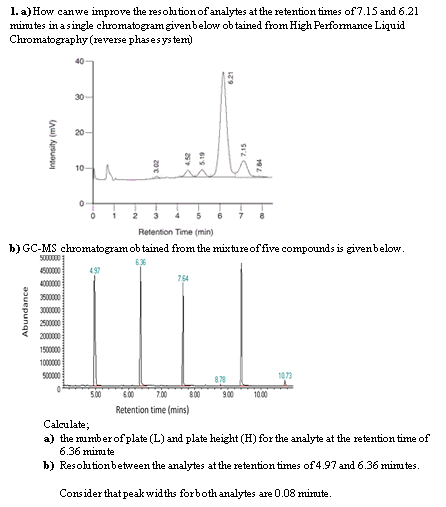 Solved 1. a) How canwe improve the resohtion of analytes at | Chegg.com