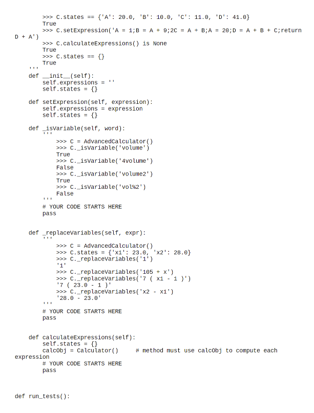 Please implement the calculator and advanced | Chegg.com