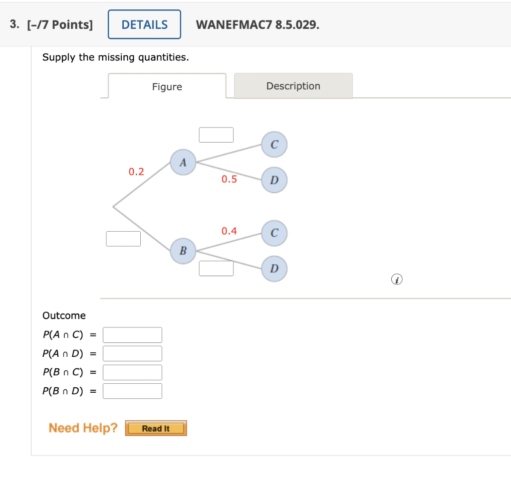 Solved Supply the missing quantities.A tree diagram has two | Chegg.com