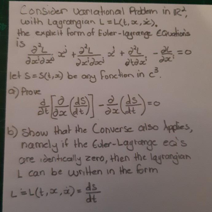 Solved Consider variational Problem in 122, with Lagrangian | Chegg.com