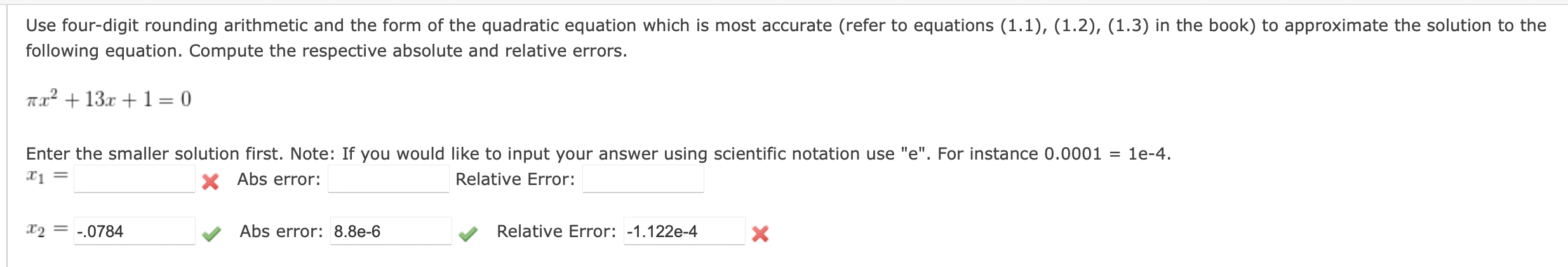 Solved Use four-digit rounding arithmetic and the form of | Chegg.com