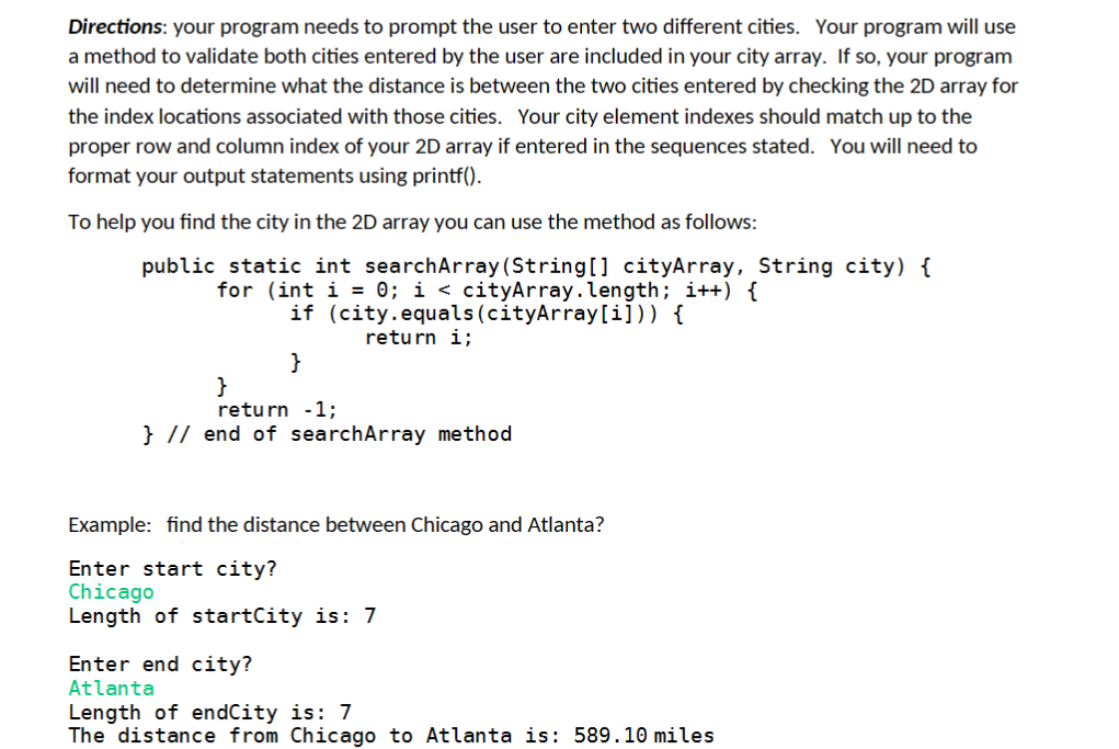 Solved Directions: your program needs to prompt the user to | Chegg.com