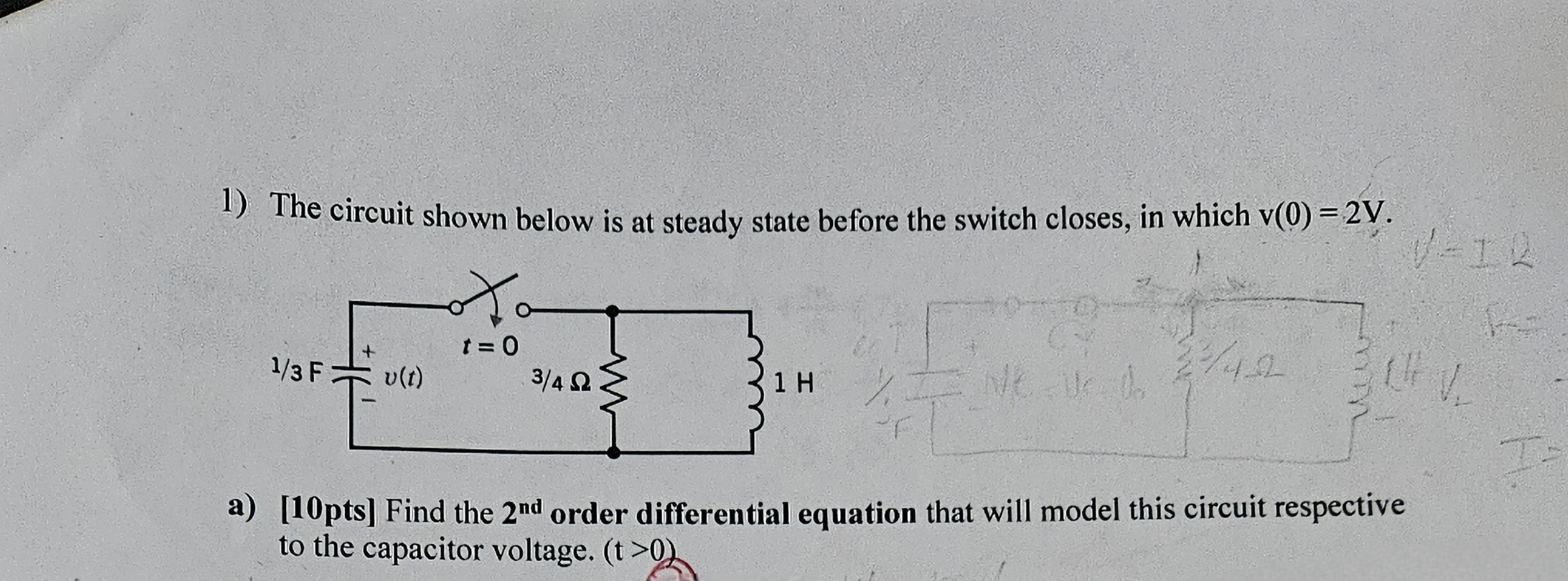 Solved b) [10pts] Find the initial conditions required to | Chegg.com