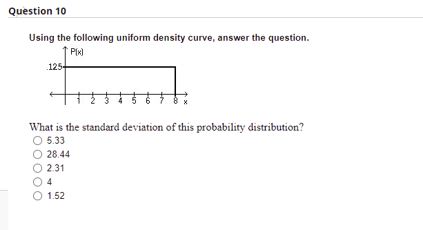 Solved Question 10 Using the following uniform density | Chegg.com