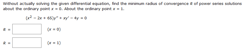Solved Without actually solving the given differential | Chegg.com