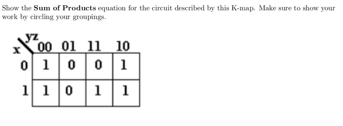 Solved Show the Sum of Products equation for the circuit | Chegg.com