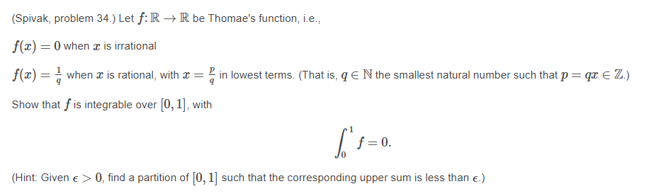 Solved: (Spivak, Problem 34.) Let F:R +R Be Thomae's Funct... | Chegg.com Solved: (Spivak, Problem 34.) Let F:R +R Be Thomae's Funct... | Chegg.com