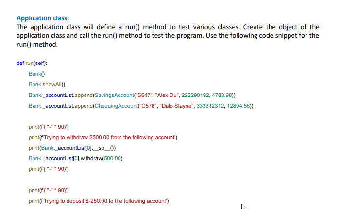 Solved Task: The application will allow the user to perform | Chegg.com