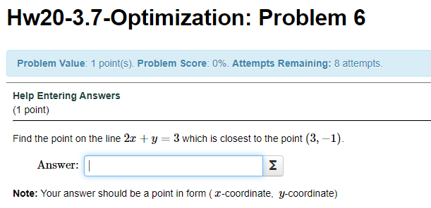 Solved Hw20-3.7-Optimization: Problem 6 Problem Value: 1 | Chegg.com