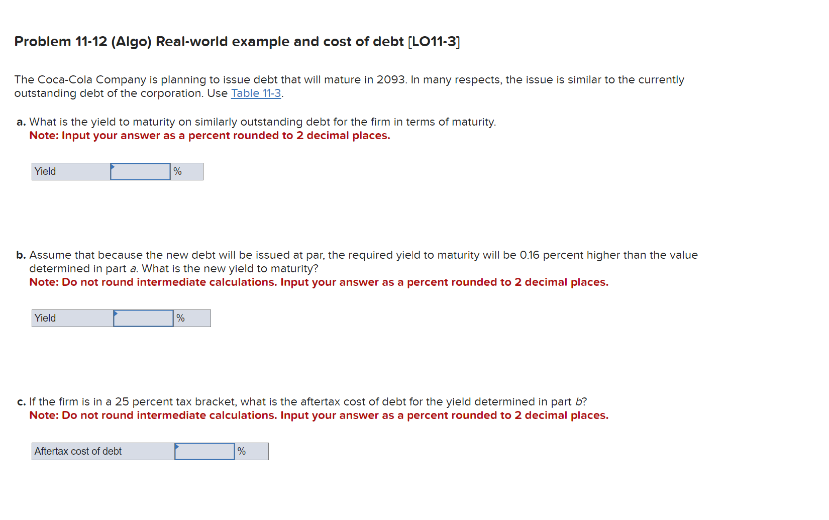 Problem 11-12 (Algo) Real-world example and cost of | Chegg.com