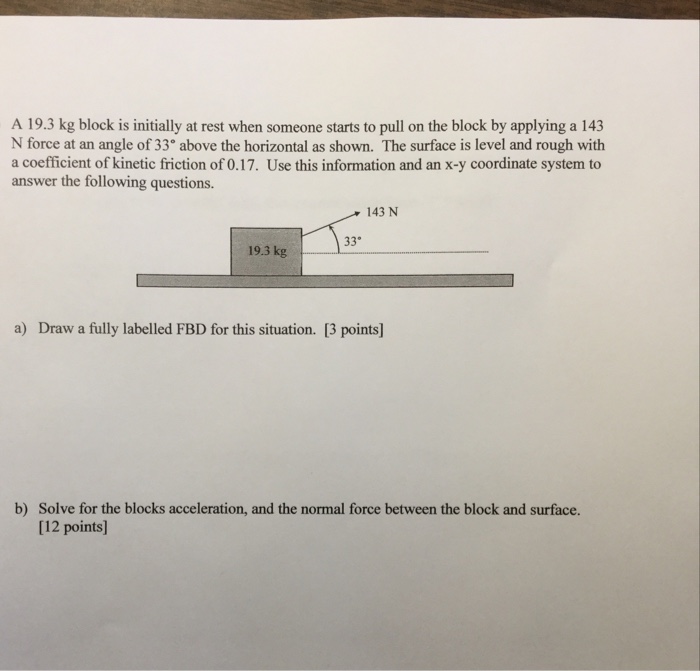 Solved A 19.3 kg block is initially at rest when someone | Chegg.com