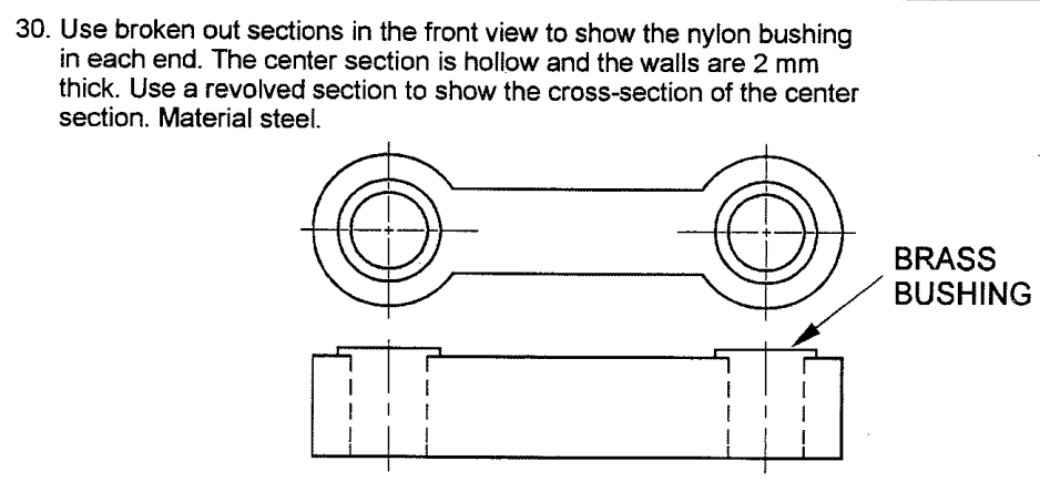 Solved 30. Use broken out sections in the front view to show | Chegg.com