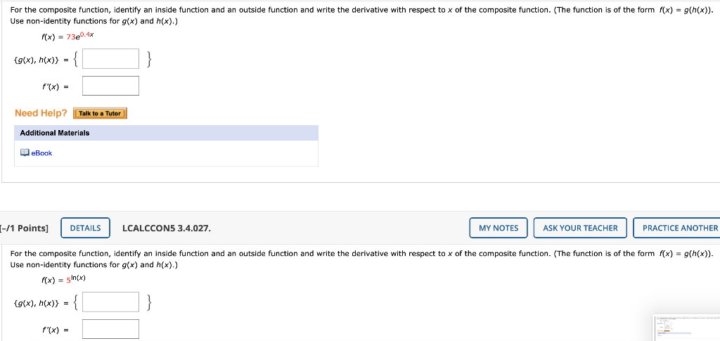 Solved For the pair of functions, write the composite | Chegg.com