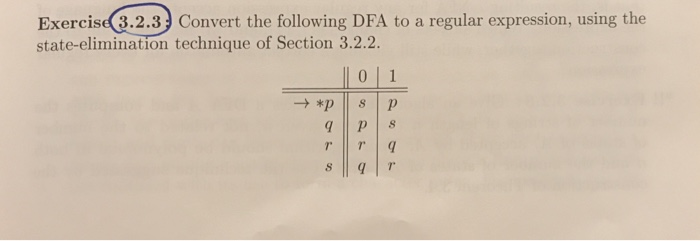 Exercise 8.2.33 Convert the following DFA to a | Chegg.com