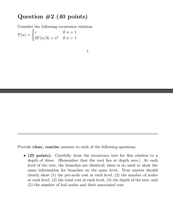 Solved Question #2 (40 points) Consider the following | Chegg.com