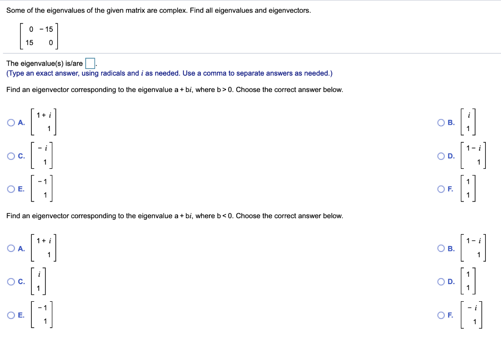 Solved Some of the eigenvalues of the given matrix are | Chegg.com