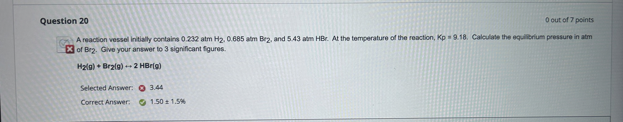 A reaction vessel initially contains 0.232 | Chegg.com