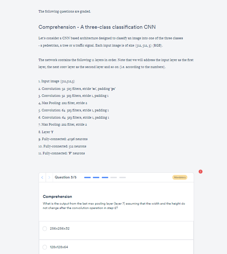 Solved Comprehension - A three-class classification CNN | Chegg.com
