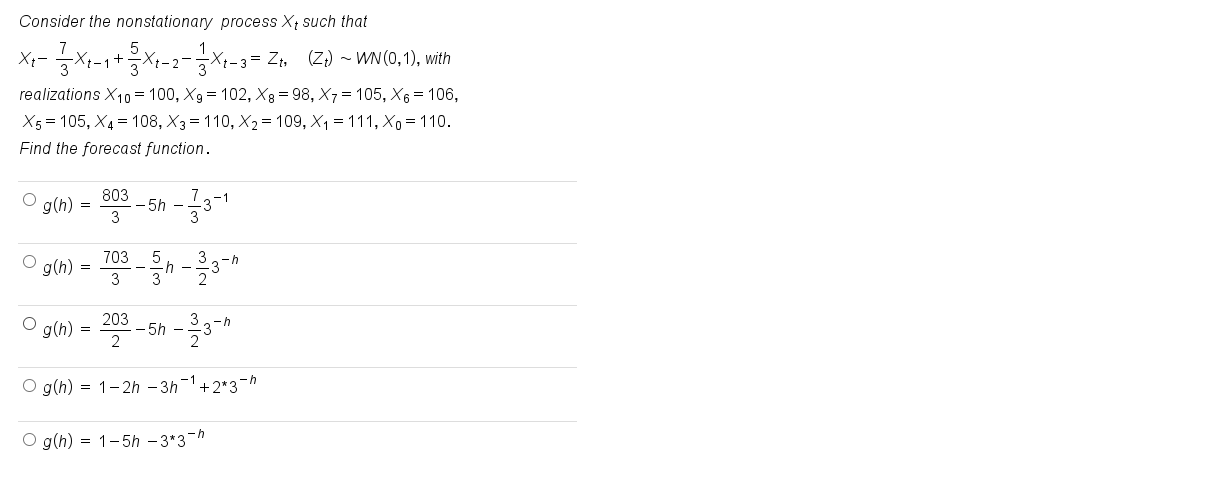 Solved Consider the nonstationary process Xt such that | Chegg.com