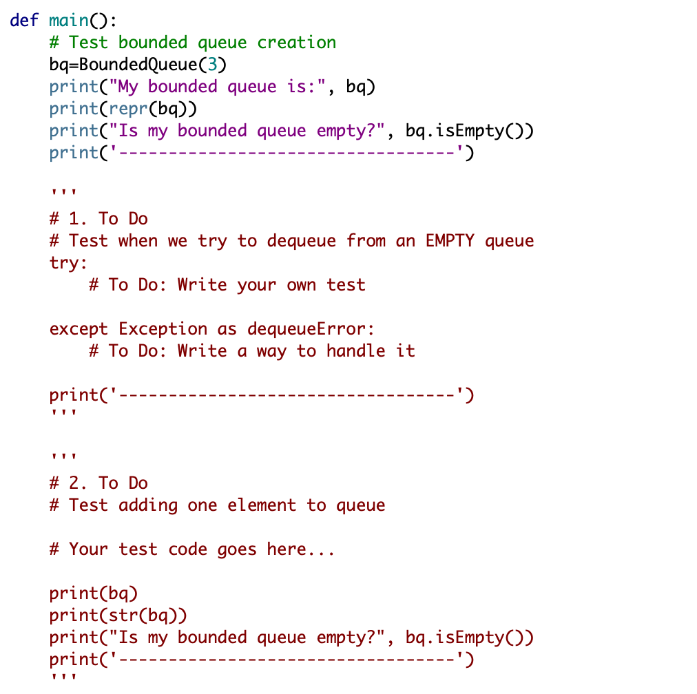 Exercise 1: Complete the Bounded and Circular Queue | Chegg.com