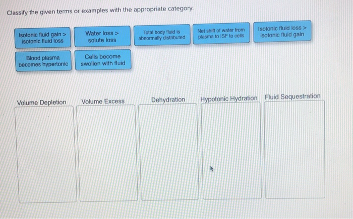 Solved Classify the given terms or examples with the | Chegg.com