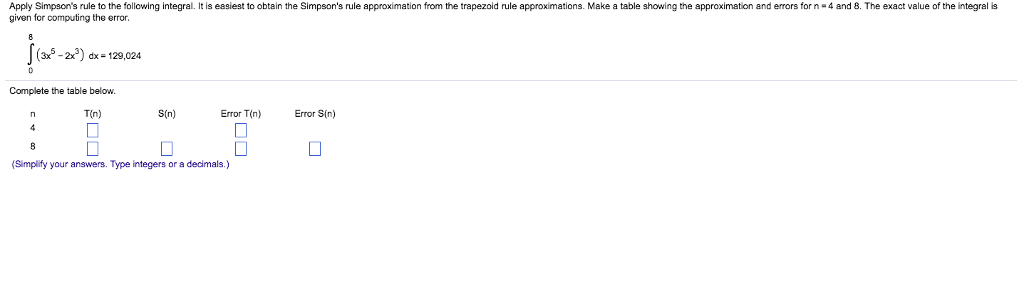 Solved Apply Simpson's rule to the following integral. It is | Chegg.com