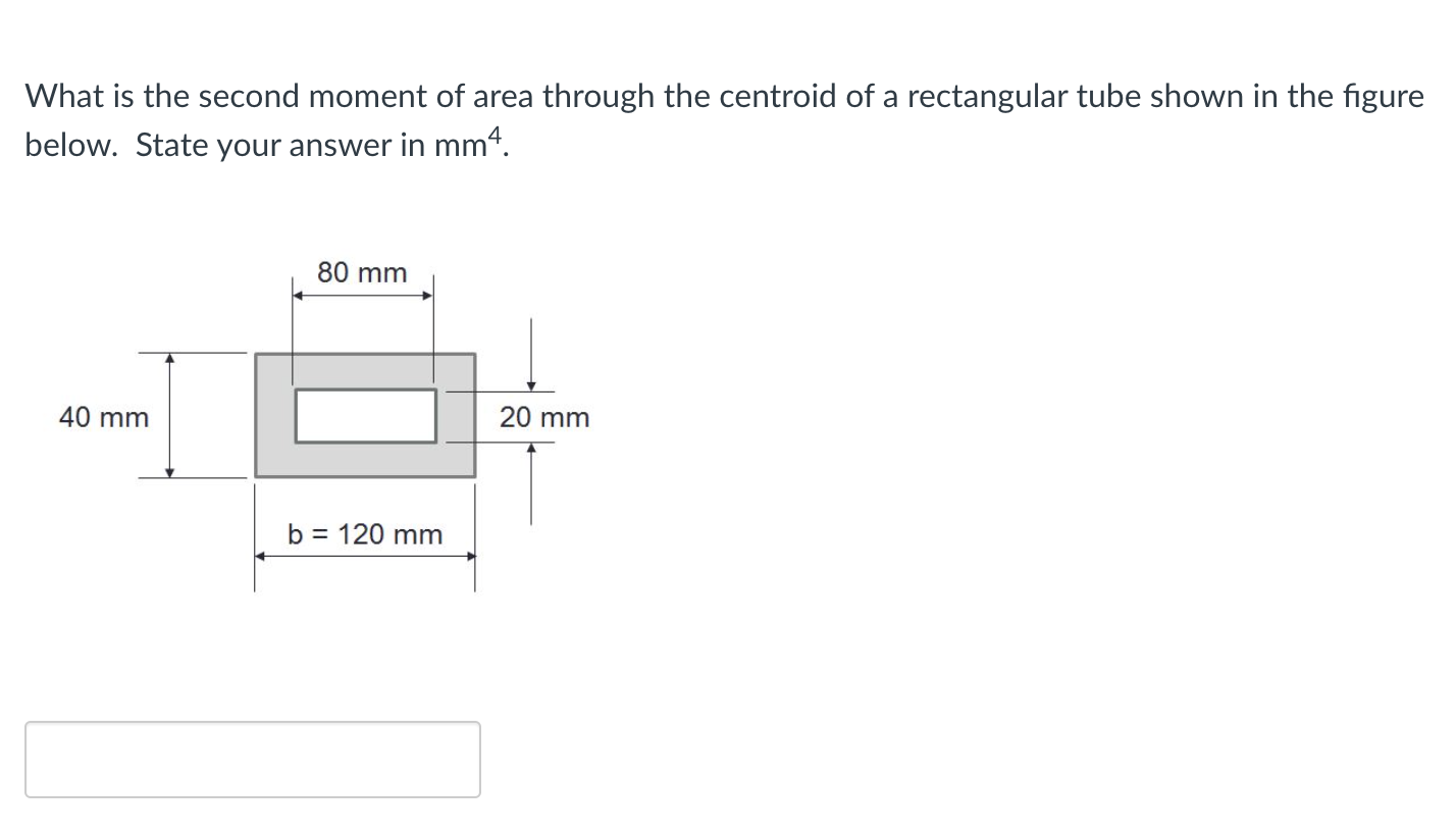 Solved What is the second moment of area through the | Chegg.com