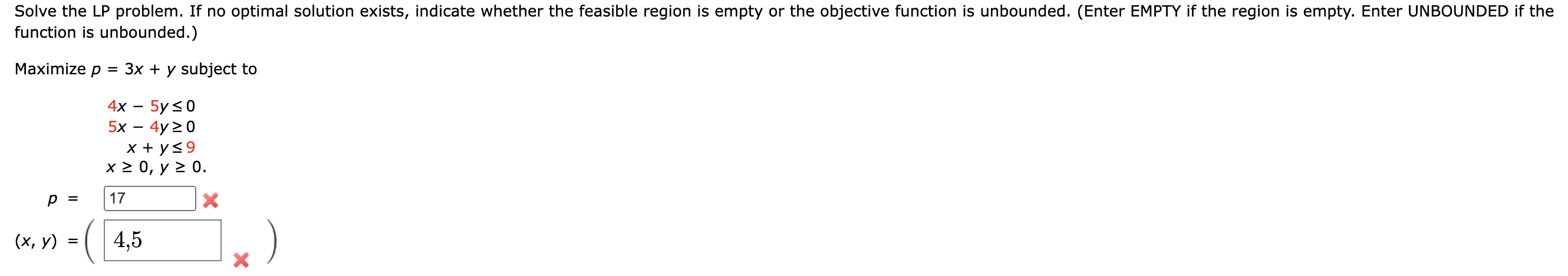 Solved Function Is Unbounded Maximize P 3x Y Subject To