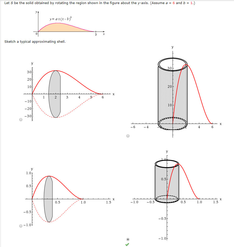 Solved Let S be the solid obtained by rotating the region | Chegg.com Solved Let S be the solid obtained by rotating the region | Chegg.com