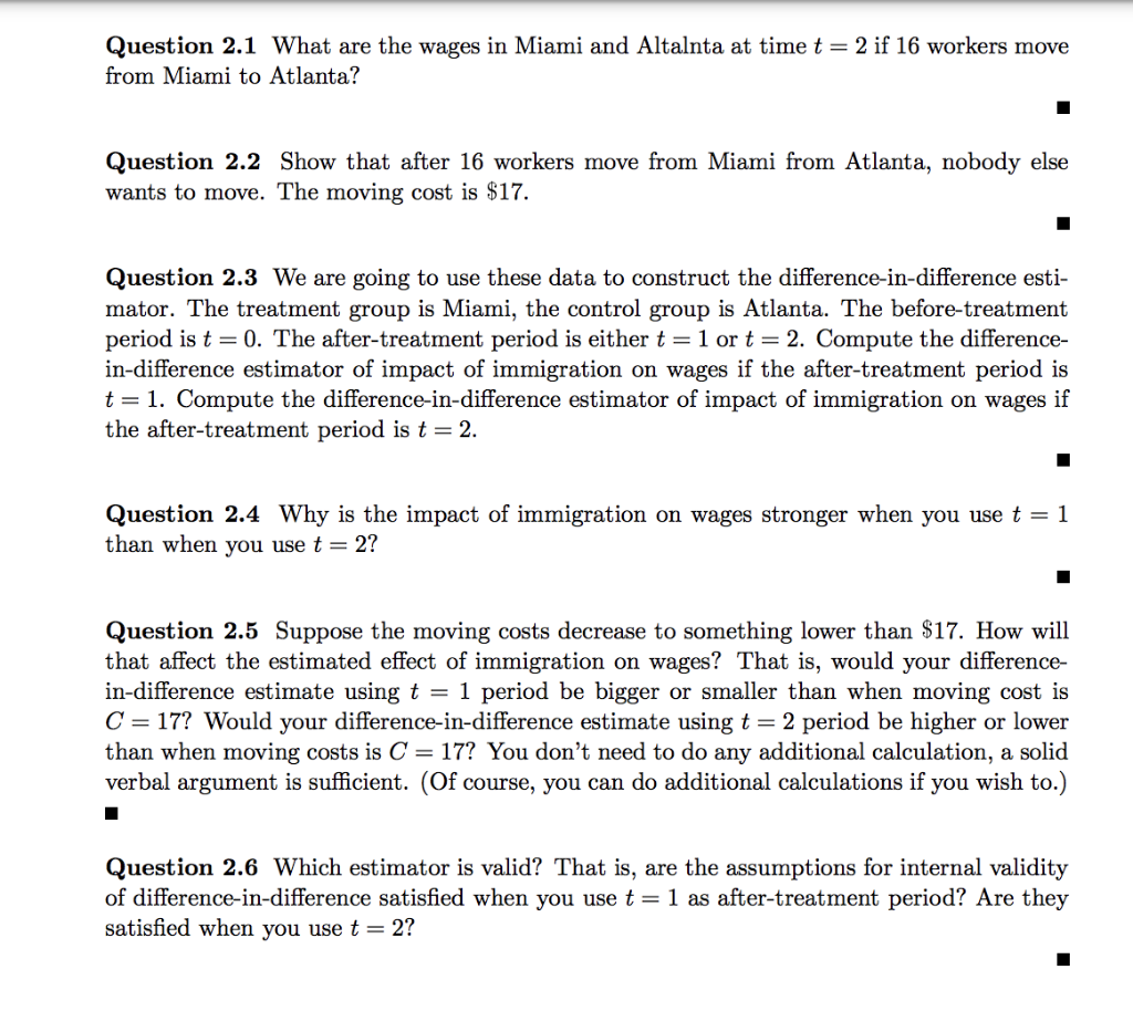 2 Immigration, Wage Equalization and | Chegg.com