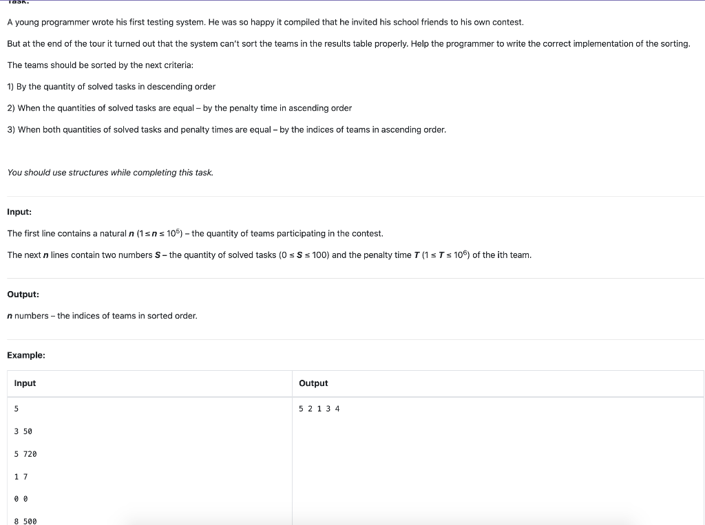Solved Sorting by multiple attributes (structures) c++ and | Chegg.com