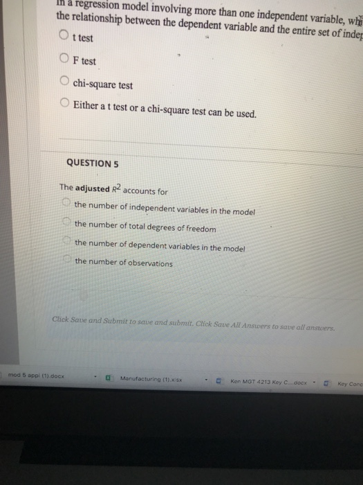 Solved Status A Multiple Regression Analysis Produced The 