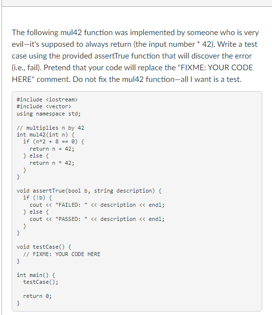 Solved The following mul 42 function was implemented by | Chegg.com
