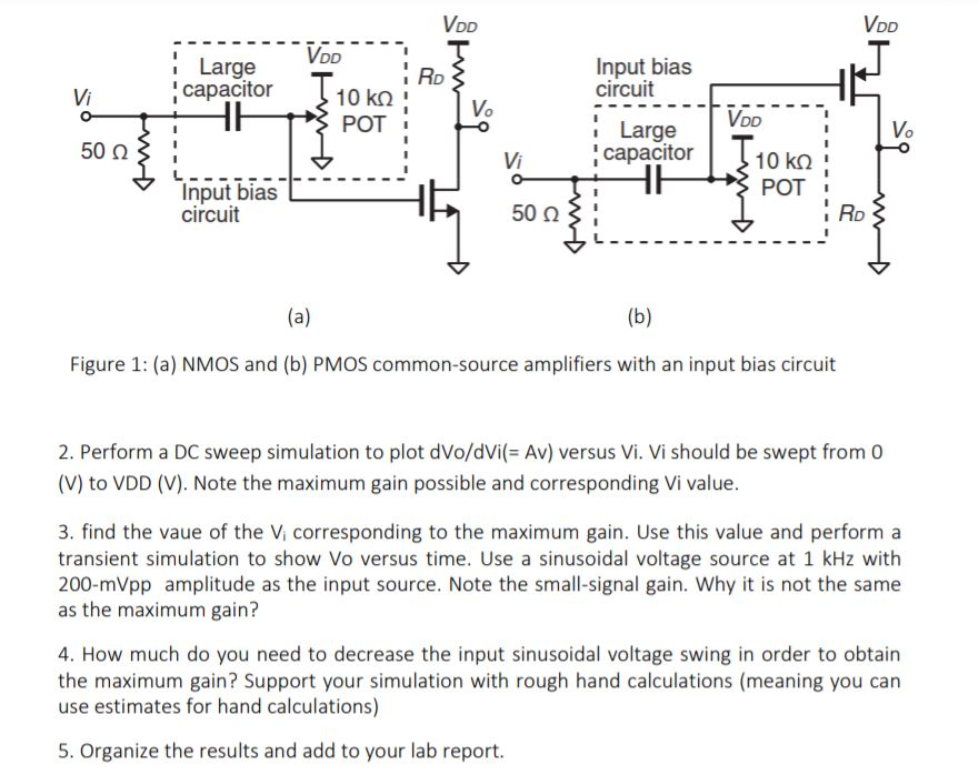 COMMON SOURCE AMPLIFIER WITH BIASING CIRCUIT LAB: In | Chegg.com