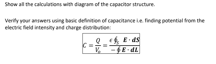 Solved Calculate the capacitance and stored energy for one | Chegg.com