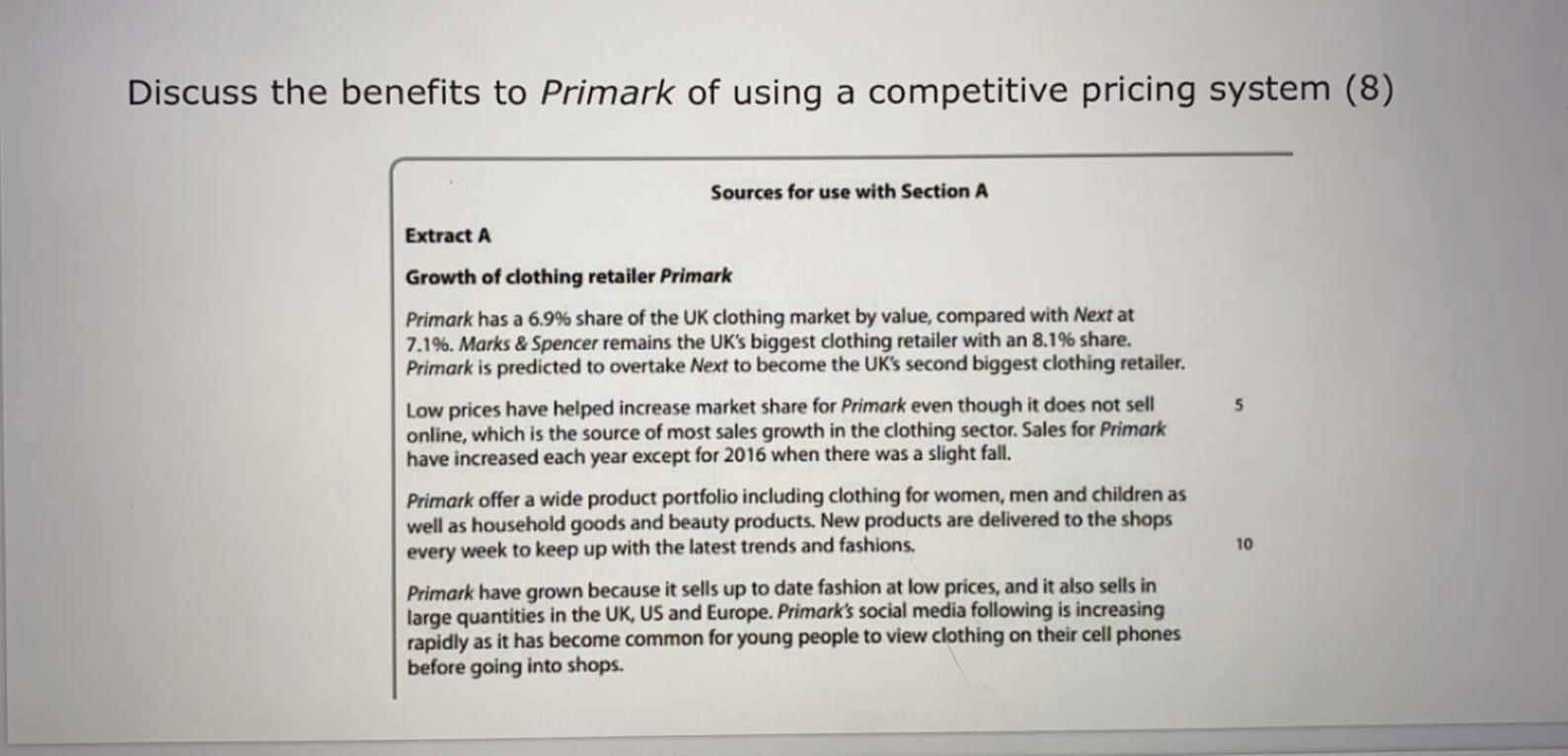 Solved Discuss the benefits to Primark of using a | Chegg.com