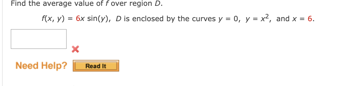 Solved Find the average value of f over region D. | Chegg.com
