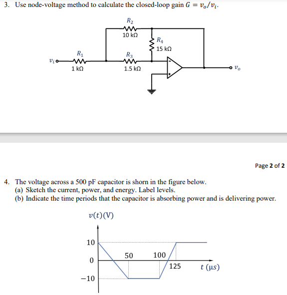 Solved 3. Use node-voltage method to calculate the | Chegg.com
