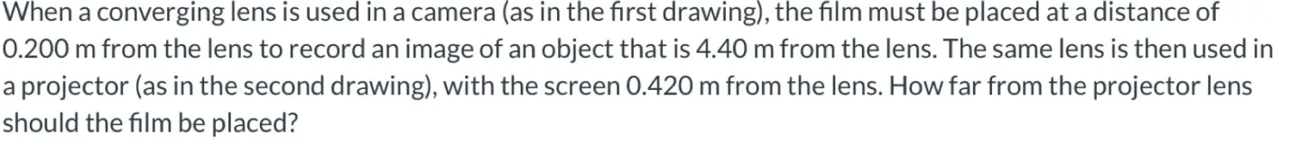 Solved When a converging lens is used in a camera (as in the | Chegg.com