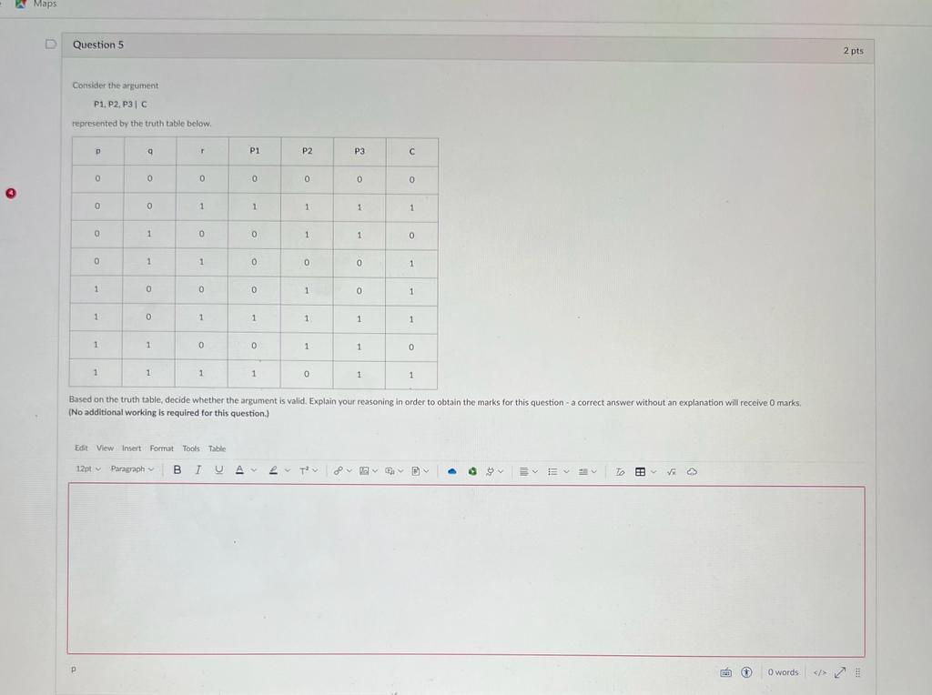 Solved Consider the argument P1, P2, P3 | C represented by | Chegg.com