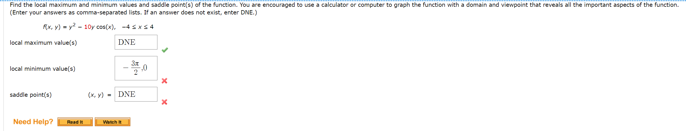 (Enter your answers as comma-separated lists. If an | Chegg.com