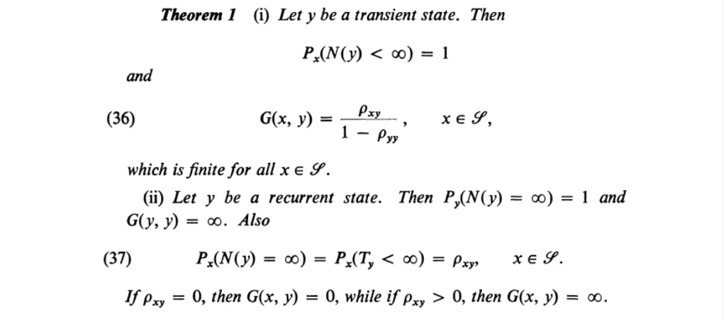15 Let y be a transient state. Use (36) to show that | Chegg.com