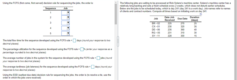 Solved Using the FCFS (first come first served) decision | Chegg.com