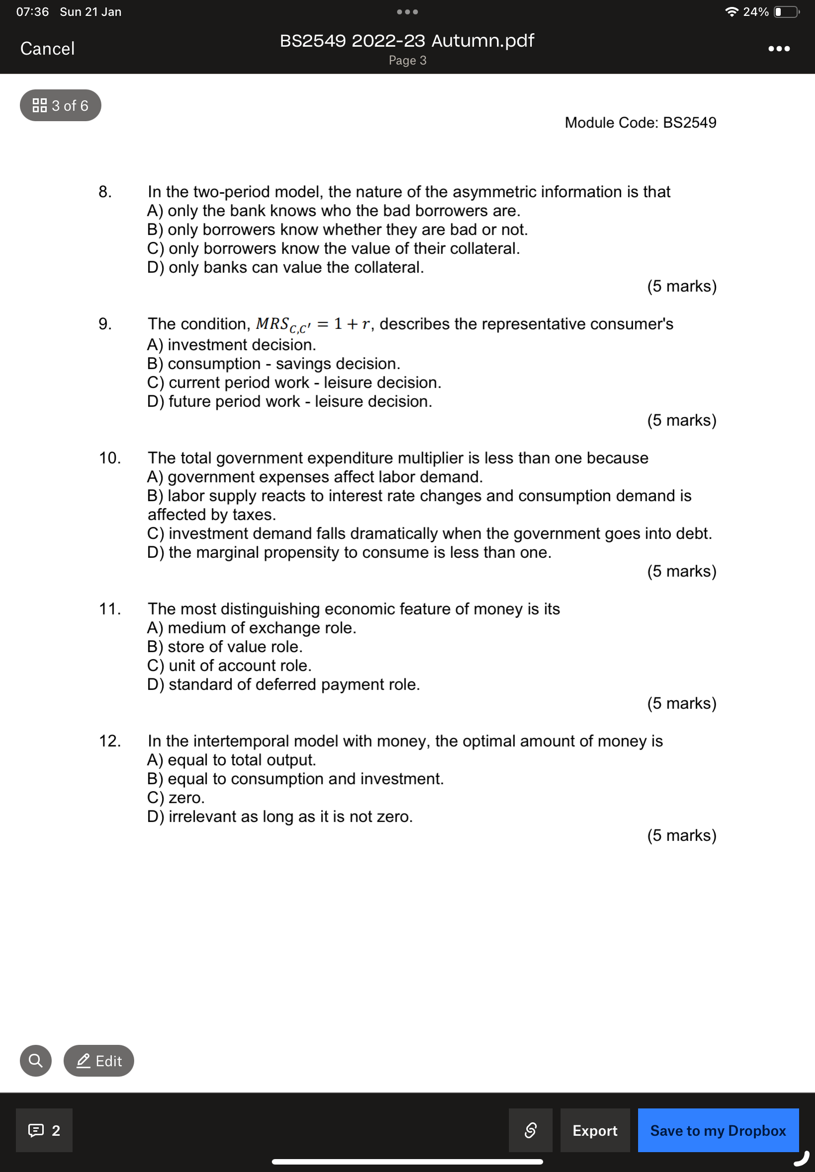 Solved In the two-period model, the nature of the asymmetric | Chegg.com