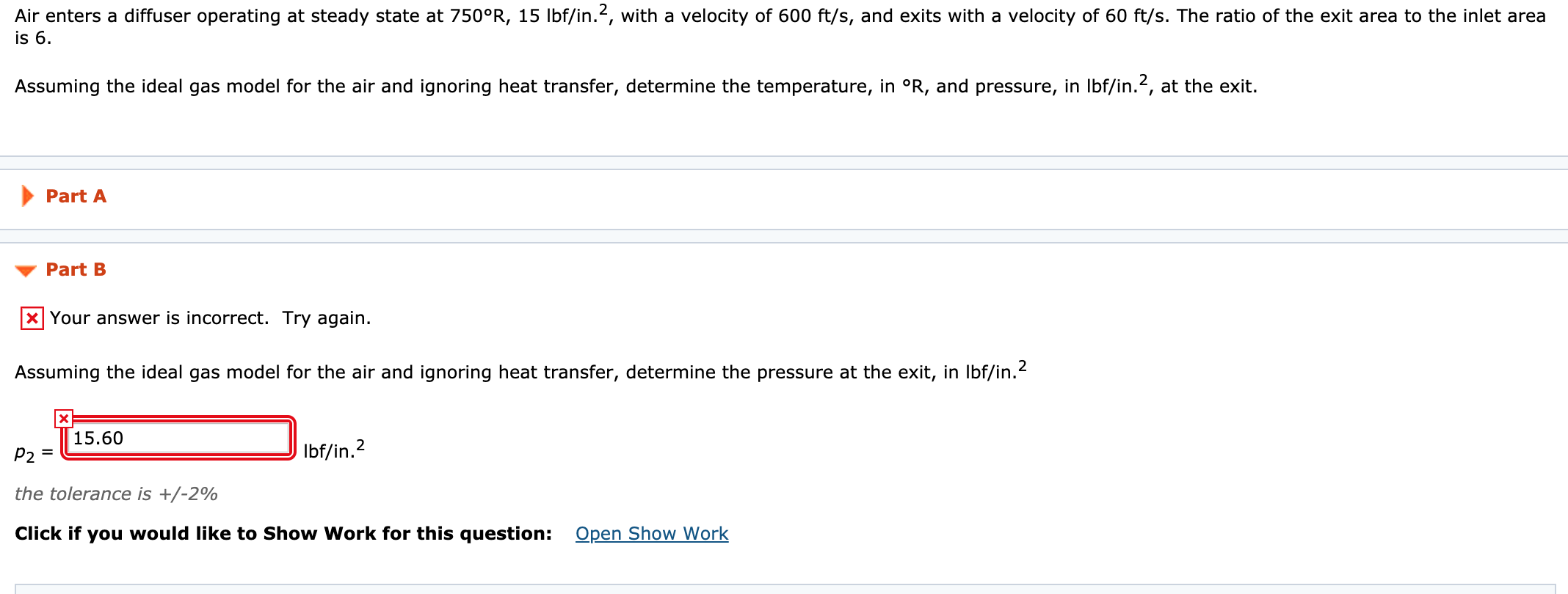 Solved Air enters a diffuser operating at steady state at | Chegg.com