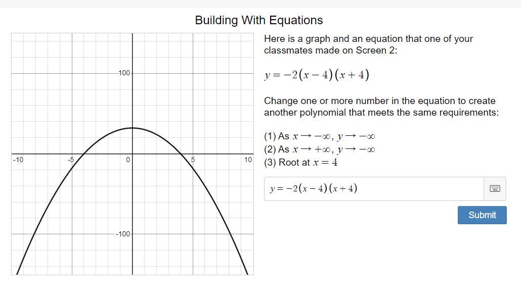 Solved Building With Equations Here is a graph and an | Chegg.com