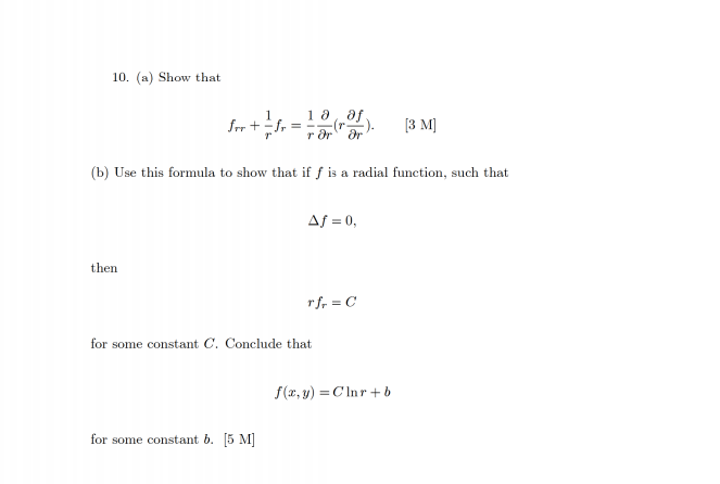 Solved 10. (a) Show that 1 for+fr 1 a, af râr år [3 M) (b) | Chegg.com
